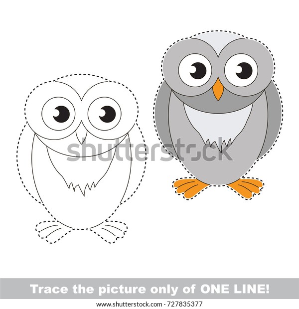 Snowy Owl Be Traced Only One Stock Vector (Royalty Free) 727835377