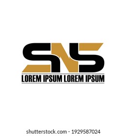 Sns Letters Monogram Logo Design Vector Stock Vector (Royalty Free ...