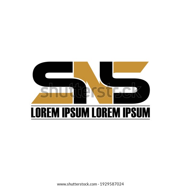 Sns Letters Monogram Logo Design Vector Stock Vector (Royalty Free ...