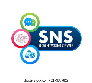Sns Social Networking Software Social Network Stock Vector (Royalty ...