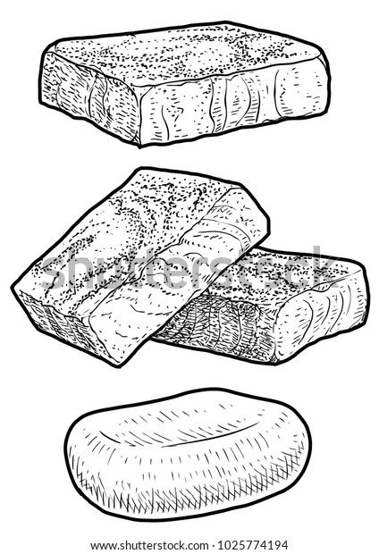 Soap Handmade Soap Illustration Drawing Engraving: vector de stock ...