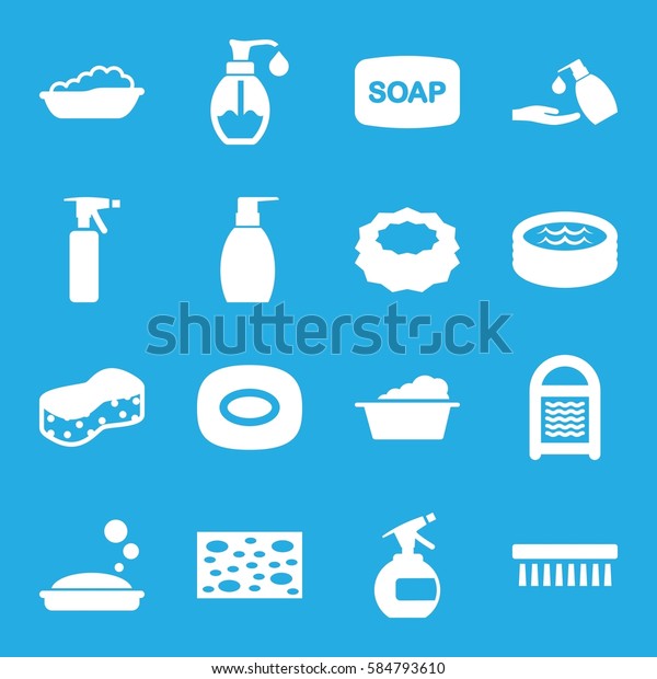 Soap Icons Set Set 16 Soap Stock Vector (Royalty Free) 584793610