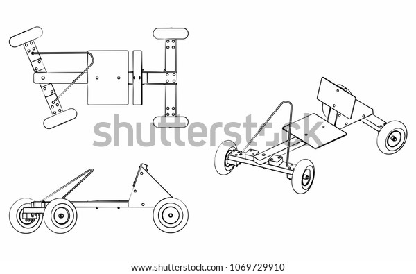 Soapbox Car Different Outline Colored Stock Vector (Royalty Free ...