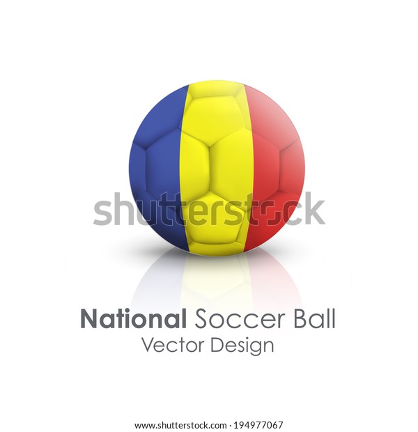 Soccer Ball Chad Over White Background: vector de stock (libre de ...