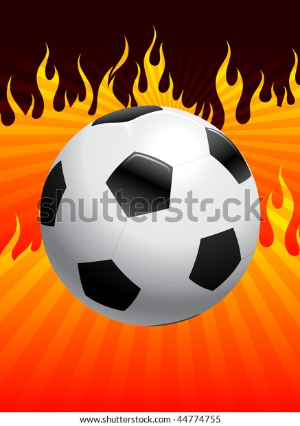 Soccer Ball Fire Background Original Vector Stock Vector (Royalty Free ...