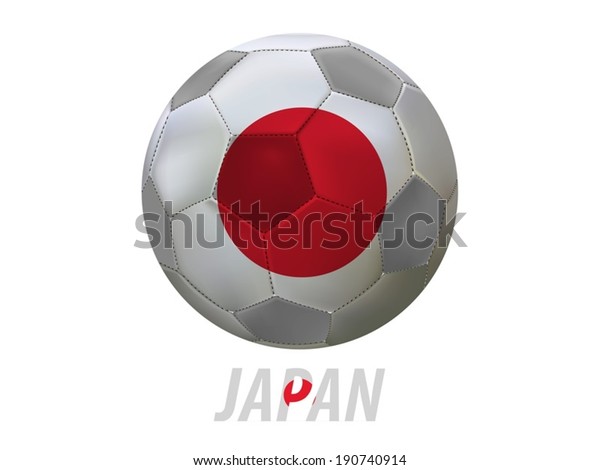 Soccer Ball Japan Flag Isolated White Stock Vector (Royalty Free ...