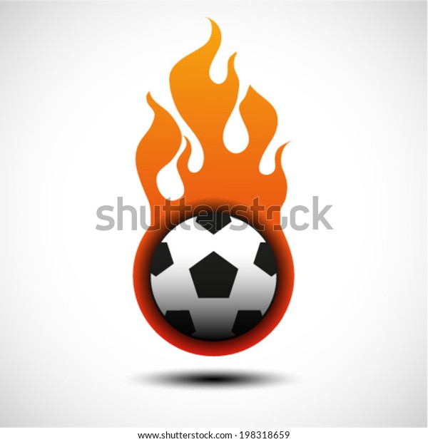 Soccer Ball On Fire Icon Vector: vector de stock (libre de regalías ...