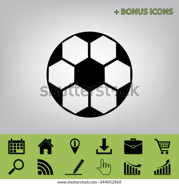 Soccer Ball Sign Vector Black Icon Stock Vector (Royalty Free ...