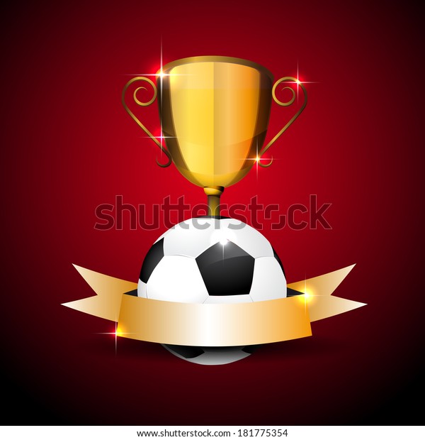 Soccer Ball Trophy Background Victory Idea Stock Vector (Royalty Free ...