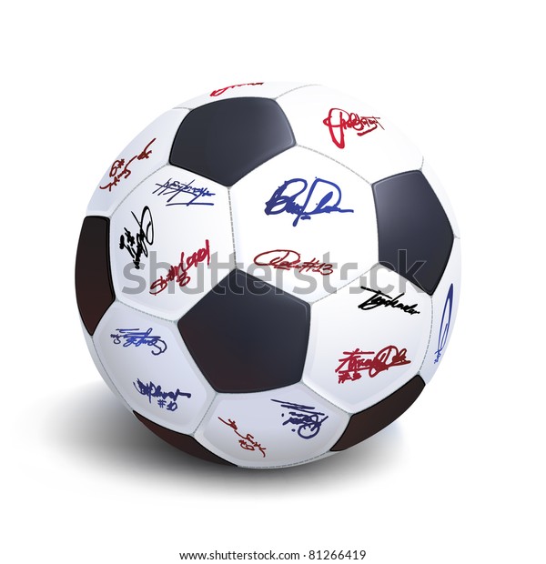 Soccer Ball Various Player Signatures Stock Vector (Royalty Free ...
