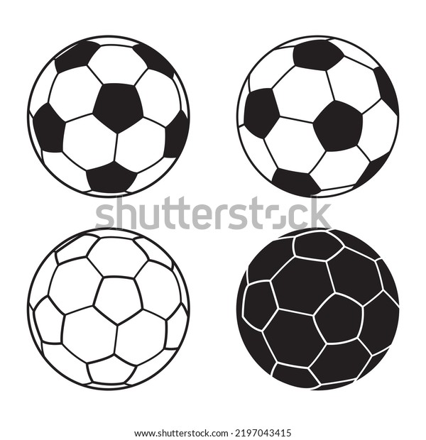 Soccer Ball Vector Illustration Set Soccer Stock Vector (Royalty Free ...
