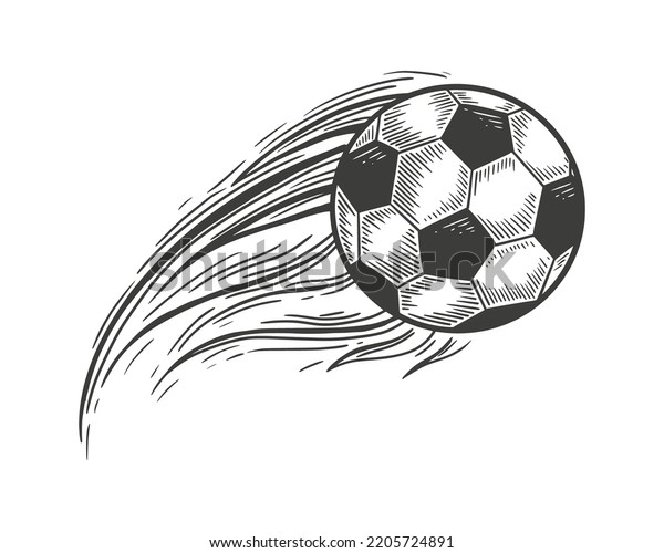 Soccer Ball Vintage Drawing Vector Illustration Stock Vector (Royalty ...