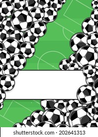 Soccer Balls Border On Green Playing Stock Vector (Royalty Free ...