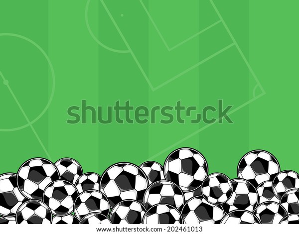 Soccer Balls Border On Green Background Stock Vector (Royalty Free ...