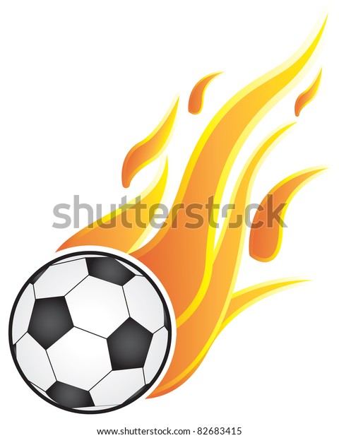Soccer Balls Flames On White Background Stock Vector (Royalty Free ...