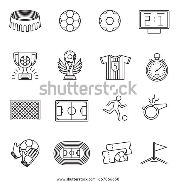 Soccer Competition Line Vector Icons Football Stock Vector (Royalty ...