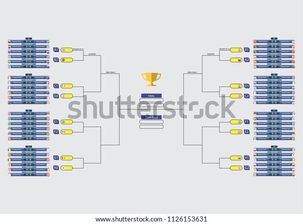 Soccer Cup Wall Chart Tournament Chart Stok Vektör (Telifsiz ...