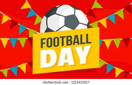 Soccer Day Concept Banner Flat Illustration Stock Vector (Royalty Free ...