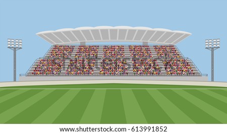 Soccer Field Crowd On Grandstand Vector Stock Vector (Royalty Free ...