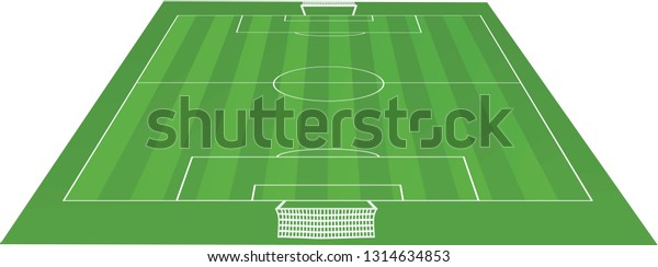 Soccer Field Perspective View Vector Illustration: เวกเตอร์สต็อก (ปลอด ...