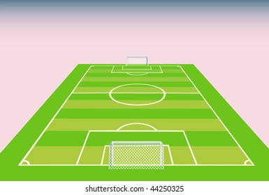 Soccer Field Realistic Goals Vector Illustration Stock Vector (Royalty ...