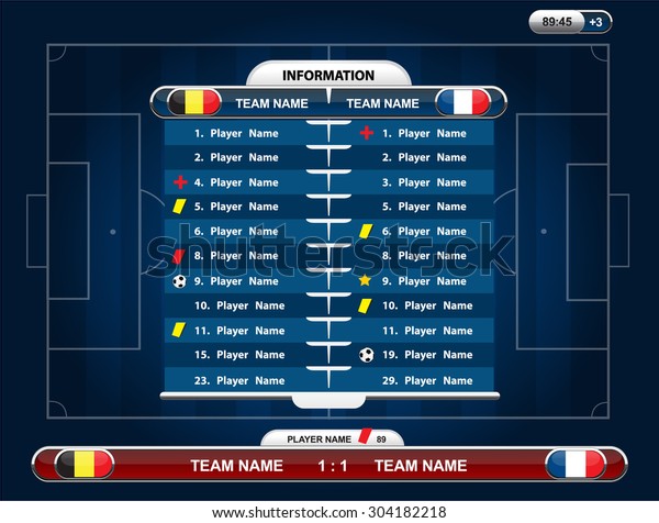 Soccer Field Set Infographic Elements Stock-vektor (royaltyfri ...