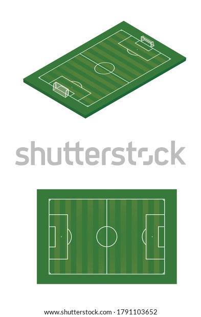 Soccer Field Top Side View Vector Stock Vector (Royalty Free ...