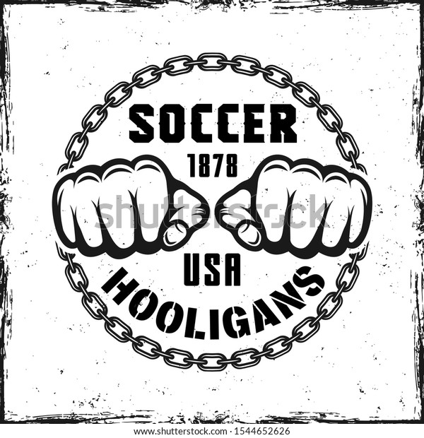 Soccer Hooligans Vintage Round Emblem Two Stock Vector (Royalty Free ...
