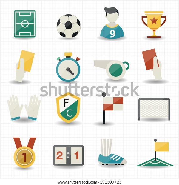 Soccer Icons Stock Vector (Royalty Free) 191309723 | Shutterstock