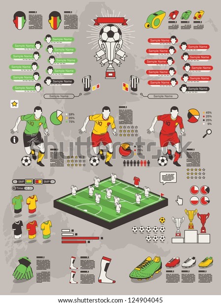 elementos gráficos de informações de futebol, fundo vetorial de futebol