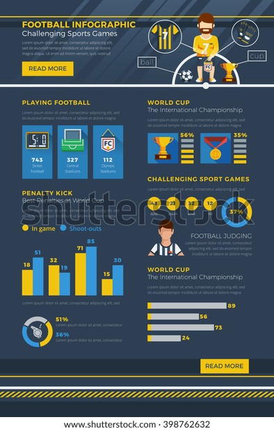 Soccer Infographic Bars Graphs Charts Describing 库存矢量图（免版税）398762632 ...