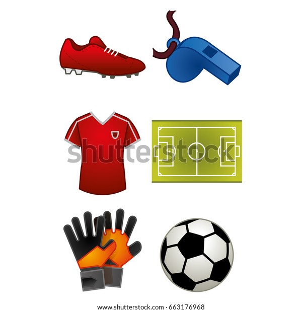 Soccer Items Stock Vector (Royalty Free) 663176968 | Shutterstock