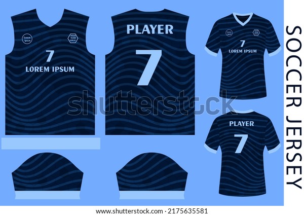 Soccer Jersey Design Template Sewing Pattern Stok Vektör (Telifsiz ...