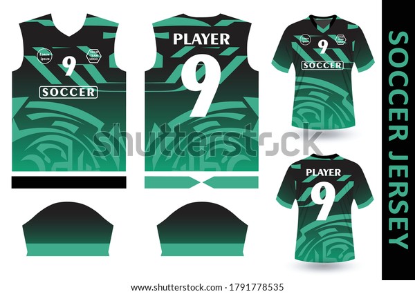 Soccer Jersey Pattern Design Green Color Stock Vector (Royalty Free ...