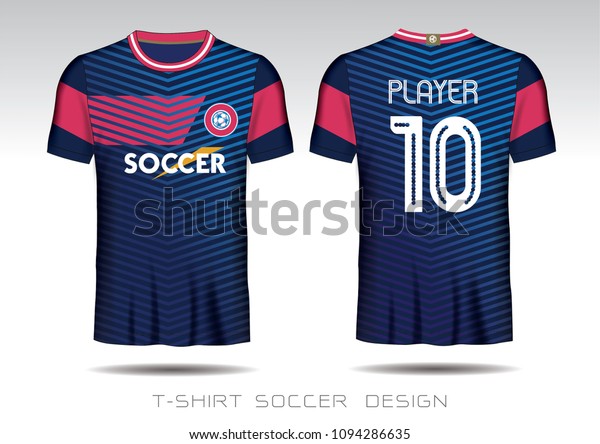 Soccer jersey template. blue and red layout football sport t-shirt ...