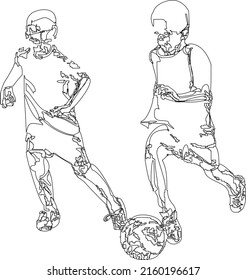 Soccer Line Art Vector Stock Vector (Royalty Free) 2160196617 ...