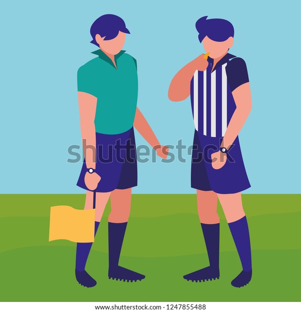 Soccer Line Referee Design Stock Vector (Royalty Free) 1247855488 ...