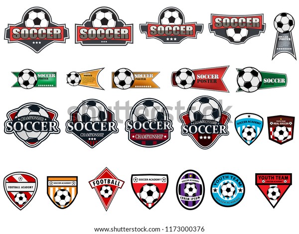 Soccer Logo Badge Set Jersey Sport Stock Vector (Royalty Free ...
