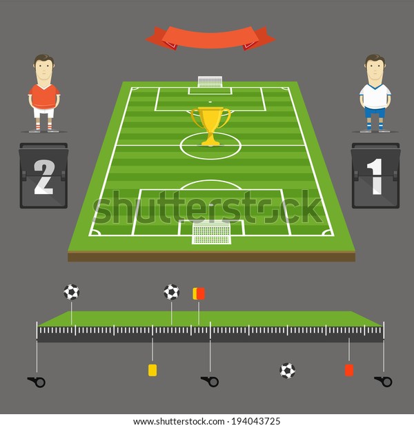 Soccer Match Statistics Template Flat Design Stock Vector (Royalty Free ...