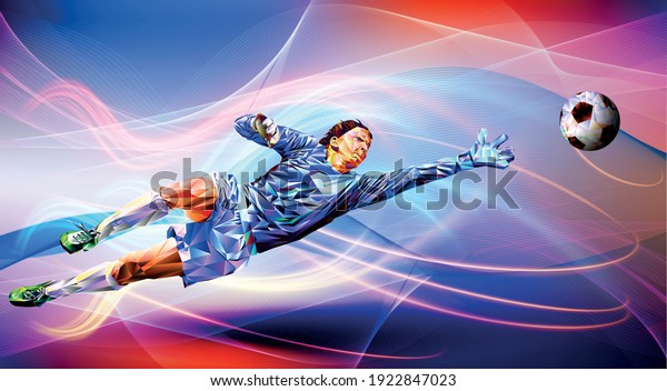 Soccer Player Against Background Stadium Football Stock Vector (Royalty ...