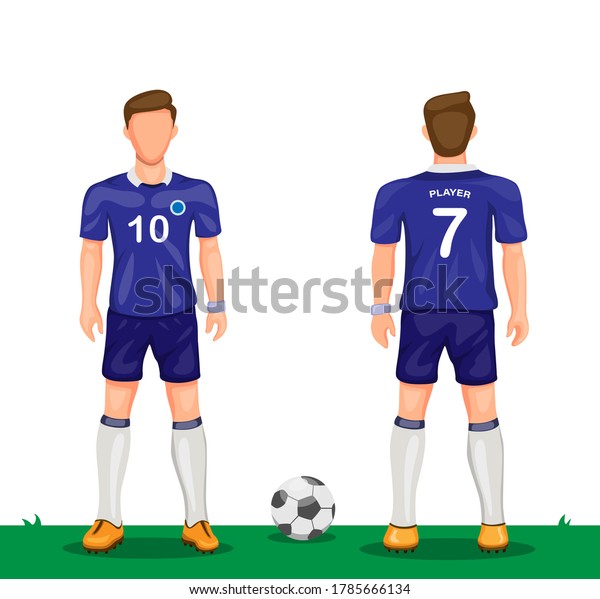 Soccer Player Blue Uniform Symbol Icon Stock Vector (Royalty Free ...