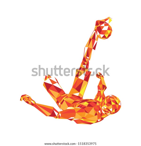 Soccer Player Bycicle Kicks Pose Low Stock Vector (Royalty Free ...