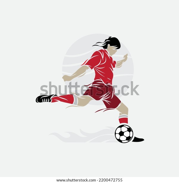 Soccer Player Dribbling Ready Kick Ball Stock Vector (Royalty Free ...