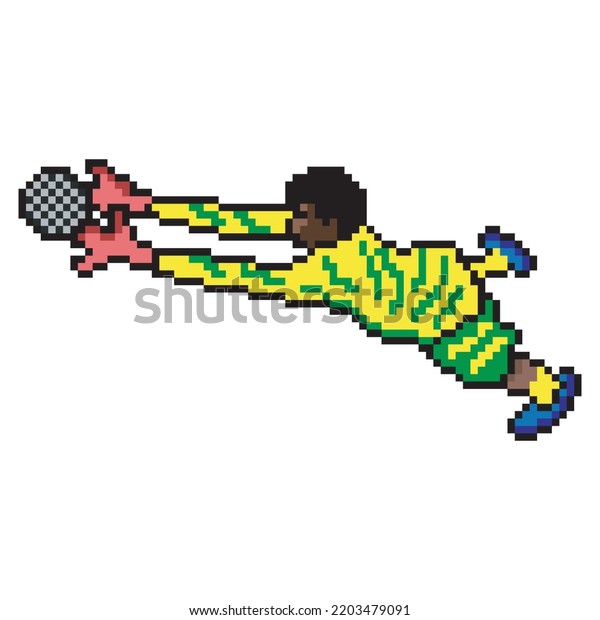Soccer Player Goalkeeper Pixel Art Stock Vector (Royalty Free ...