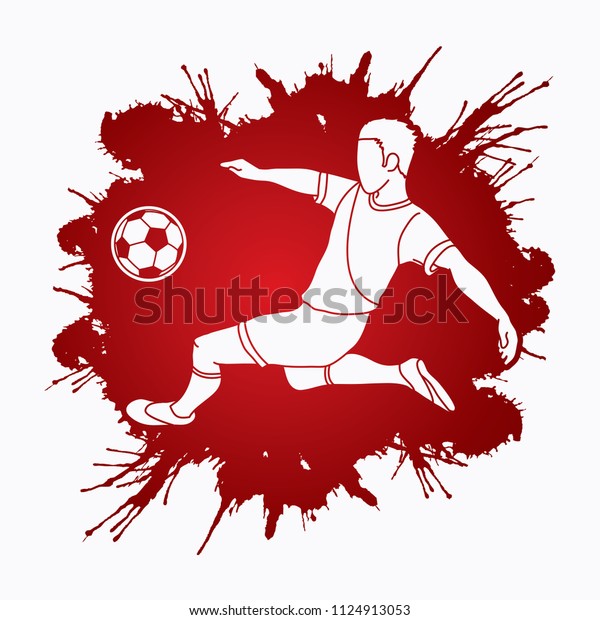 Soccer Player Hit Ball Bicycle Kick Stock Vector (Royalty Free ...