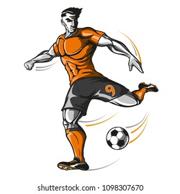 Soccer Player Kick Stock Vector (Royalty Free) 1098307670 | Shutterstock