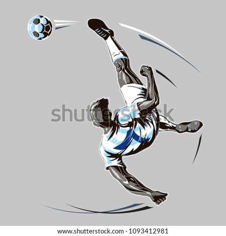 Soccer Player Overhead Kick Vector de stock (libre de regalías ...