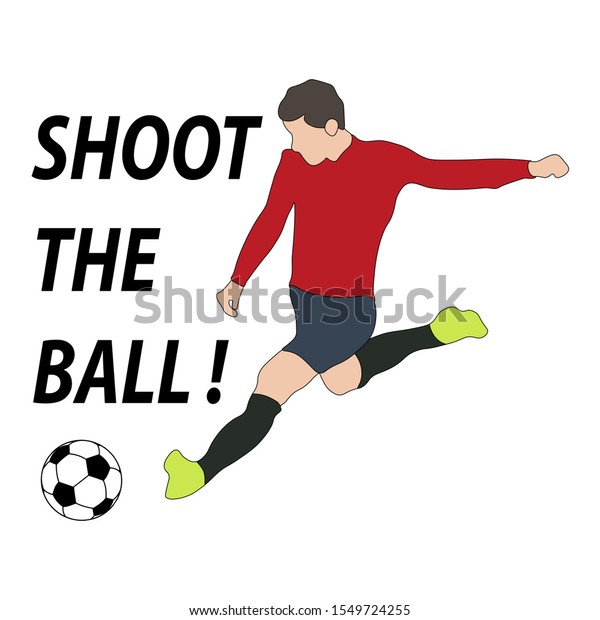 Soccer Player Ready Kick Word Shoot Stock Vector (Royalty Free ...