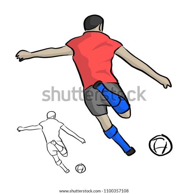 Soccer Player Shooting Ball Vector Illustration Stock Vector (Royalty ...