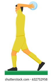 Soccer Player Throwing Football Vector Icon Stock Vector (Royalty Free ...
